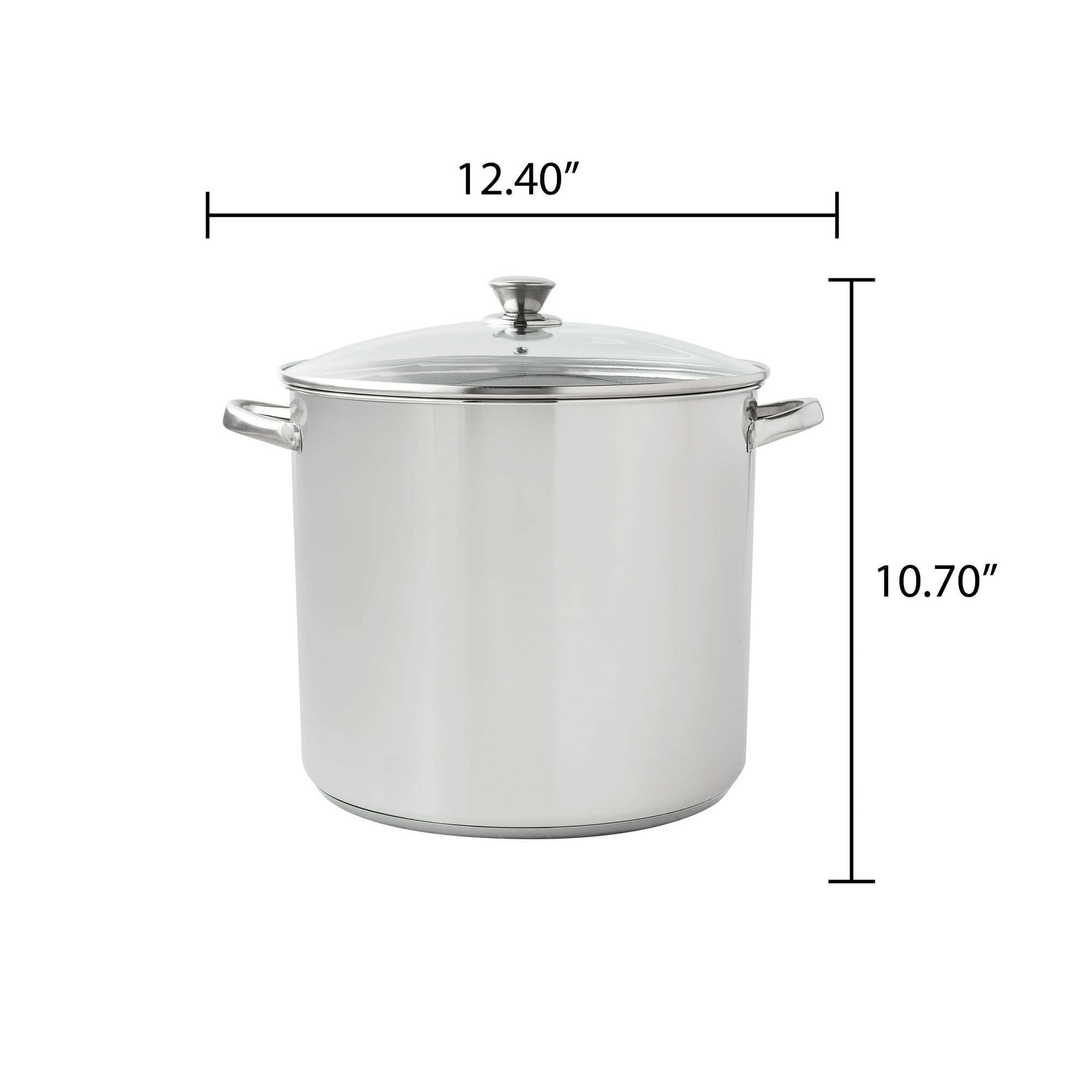 Stainless Steel 20-Quart Stock Pot with Glass Lid
